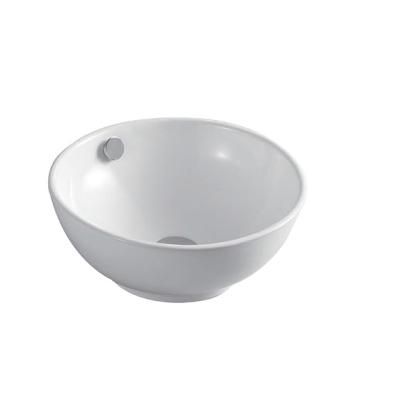 China White Ceramic Wash Basin Compact Round Countertop Basins Stain Resistant Without Overflow for sale