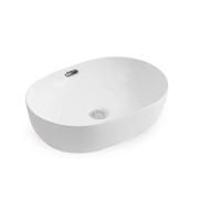 China Small Oval Ceramic Vessel Sinks White Ceramic Bathroom Sinks Stain Resistant For Bathroom for sale