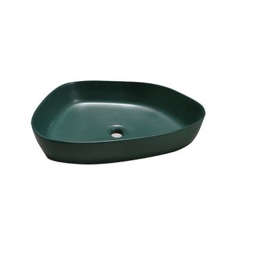 China Irregular Ceramic Vessel Sinks Green Bathroom Wash Basin Sinks Orin OR8606 for sale