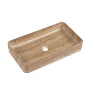China Space Saving Rectangular Counter Top Sink Durable Ceramic Vessel Sinks Without Overflow for sale