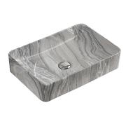 China Durable Ceramic Bathroom Sinks Scratch Resistant Rectangle Ceramic Vessel Sink Without Overflow for sale