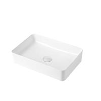 China Stain Resistant Ceramic Wash Basin White Rectangular Countertop Sink For Bathroom for sale
