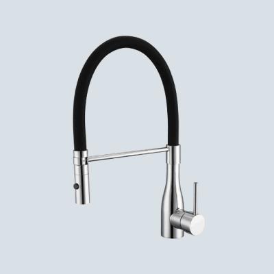 China Black Hot And Cold Kitchen Taps Chrome Kitchen Sink Mixer Taps 425mm for sale