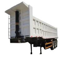 China Durable 3/4 Axle 50ton 45 Cbm Rear Dump Truck Tipper Semi Trailer With Heavy Duty Cylinder Stronger Lifting Capacity for sale
