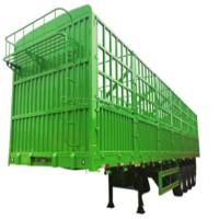 China Three Axle 40T High Wall Fence Cargo Stake Semi Trailer For Bulk Cargo Agricultural And Sideline Products Transport for sale