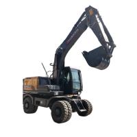 China DX150W-9 Hydraulic Excavator Isuzu Engine 13.52 Ton Bucket Wheel Excavator for sale