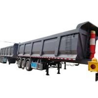 China Carbon Steel BPW Dump Semi Trailer Vehicle 50t Payload 3 Axles for sale