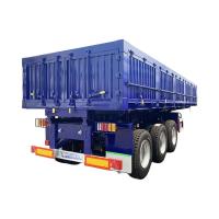 China Tri Axle 34 Ton Side Tippers Semi Trailer Heavy Duty And I Beam Designed for sale