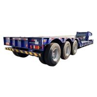China Gooseneck Low Bed Semi Trailer 80 Ton Detachable Gooseneck Lowboy Trailers for sale
