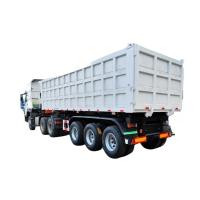 China 35 cbm Gooseneck Grain Tipper Semi Trailer 3 Axles Dumper Aggregate Tipping Trailers for sale