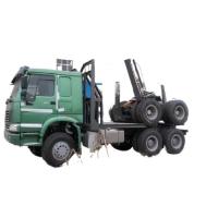 China Heavy Duty Truck Howo 6x4 Euro 2 Wood Logging Truck With 2 Axle Trailer for sale