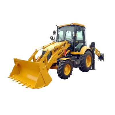 China SDLG B877f 4WD Backhoe Loader 8 Ton Operating Weight 1.0m³ Front Bucket 0.18m³ Rear Digging Bucket Construction Loader Digger for sale