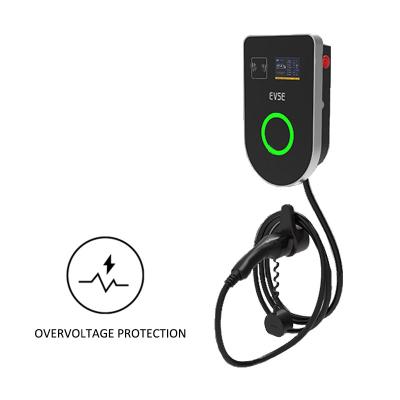 China RuiQ 7kW 22kW Tempered Glass Wall Mounted EV Charger Type1 Type2 16A 32A for sale