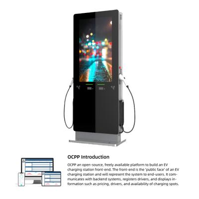 China Customized 44kW Untethered EV Charger Dual Gun AC Charging Station 380V IP54 for sale