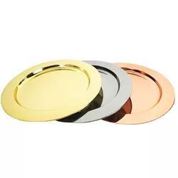 China 304 Stainless Steel Plate 30cm 33cm Wedding Decorative Fruit Sheet Golden for sale