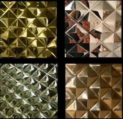 China Mirror Embossed Stainless Steel Plate 0.8mm 1.0mm for Wall Ceiling Water Ripple Decorative Sheet for sale