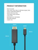 China VL100 6 FT 4K 60HZ USB Type C to HDMI Cable Adapter HDTV 1080P for sale