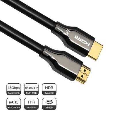 China Hdmi  Cable HDR10 48Gbps HDMI Copper Cable 8K High Speed Black 1 2 3m for sale