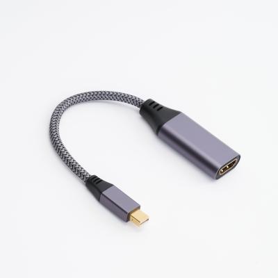 China Braided Aluminum Display Port Cable To HDMI Adapter 4K 30Hz For MacBook for sale