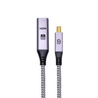 China HDMI Nylon Adapter Video Displayport Cable Aluminum Mini DP Converter For HDMI Display for sale