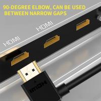 China 90 Degree Left High Speed HDMI Cable 24K Gold Plated Male To Male 1.5m 1m 4K 60Hz HDMI 4k for sale