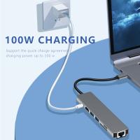 China 7 In 1 USB Port Hubs With HDMI 4K 100W PD Charging USB C To HDMI 4k Output for sale