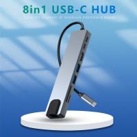China 8 In 1 Type C Hub Adapter For MacBook Pro Type C Laptops USB C 3.0 SD TF for sale