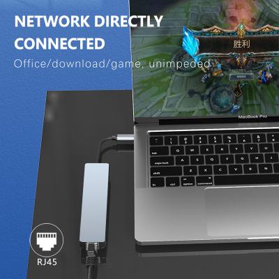 China Black USB C 8 In 1 Hub With 4K HDMI SD Card Reader Portable For MacBook Pro for sale