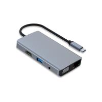 China 1000M RJ45 Ethernet 4K HDMI VGA USB Port Hubs PD 3.0 TF/SD Card Readers for sale