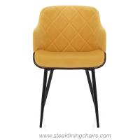 China Wood Painted	83cm 50cm Metal Upholstered Dining Chair For Hotel Kitchen for sale