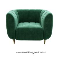 China Luxury Restaurant Velvet Upholstered Leisure Lounge 75CM 100cm Two Seater Sofa for sale
