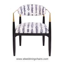 China Leather Upholstery Armrest Stainless Steel Dining Chairs  For Kitchen for sale