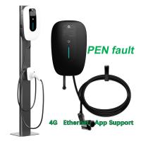China 3G 7KW 1 Phase EV Charger Durable 200V AC Electric Vehicle Charging Port Black for sale