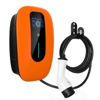 China Indoor Outdoor Orange Wallbox EV Charger 22KW 32A Mobile Control for sale