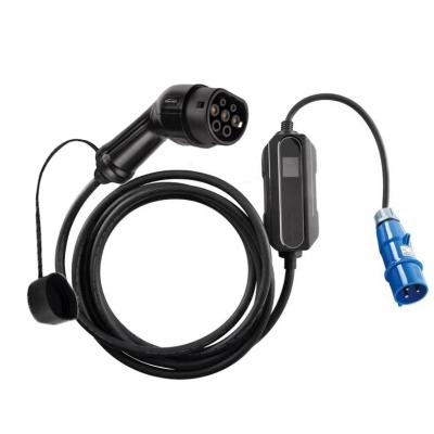 China Single Phase Portable EV Charging Station Electric Car Charger Current Adjustable Type 2 for sale