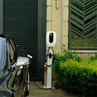 China OCPP App Floor Mounted EV Charger WIFI 4G 3.5 Meter Cable for sale