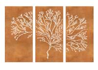 China Corten Steel Garden Wall Hanging Three Screen Panels for sale