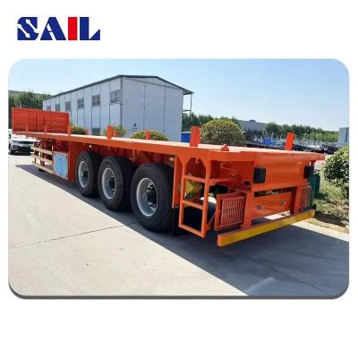 China SAIL 20ft and 40ft 40tons 3 Axle Flatbed Trailer for sale