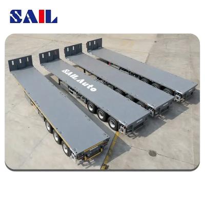 China SAIL 13.5m Flatbed Container Semi-trailer 40 Ton Capacity Heavy Duty Transport for sale