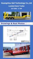 China SAIL 30 Ton 3 Axle Lowbed Semi Trailer 17.9 Meters Heavy Duty Transport for sale