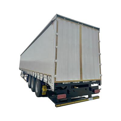 China Sail 3 Axle 60 Ton 40ft Steel Flatbed Side Curtain Van Semi Trailer Sliding Cargo Transport OEM for sale