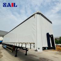 China Sail 3 Axle 60 Ton 40ft Steel Flatbed Side Curtain Van Semi Trailer Sliding Cargo Transport OEM for sale