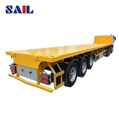 China SAIL Custom 13.6m 3 Axle 40ft Flatbed Semi Trailer 40000kg Payload Steel Container Cargo Truck for sale