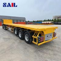 China SAIL Custom 13.6m 3 Axle 40ft Flatbed Semi Trailer 40000kg Payload Steel Container Cargo Truck for sale