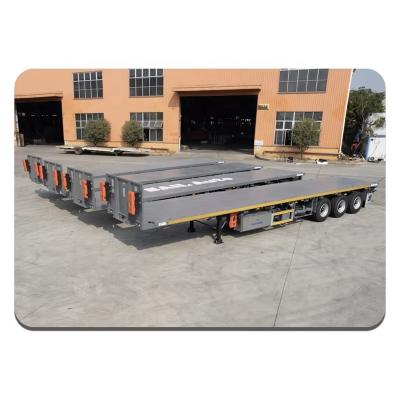 China SAIL 20ft 40ft 53ft 2 3 4 Axle 6x4 Steel Flatbed Semi Trailer for Cargo Transport Container for sale