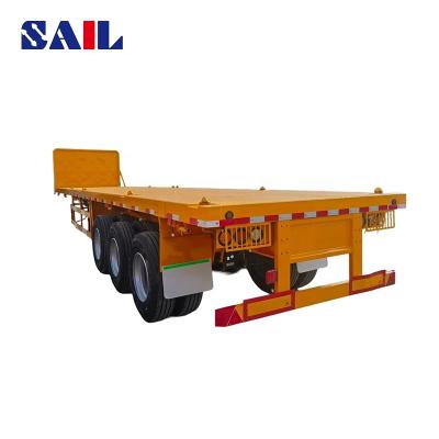 China SAIL Custom 3 Axle 13.6m Steel Flatbed Semi Trailer 30T-60T Payload for Container Transport for sale