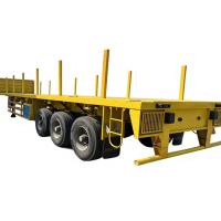 China SAIL Customized 13.6m Steel Flatbed Semi Trailer 3 Axle Heavy Hauling High Strength Q345 for sale
