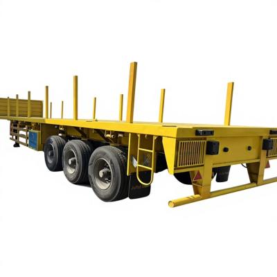 China SAIL Customized 13.6m Steel Flatbed Semi Trailer 3 Axle Heavy Hauling High Strength Q345 for sale