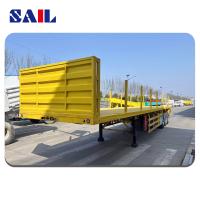 China SAIL Customized 13.6m Steel Flatbed Semi Trailer 3 Axle Heavy Hauling High Strength Q345 for sale