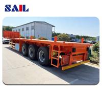 China SAIL Customized 13.6m Steel Flatbed Semi Trailer 3 Axle Heavy Hauling High Strength Q345 for sale